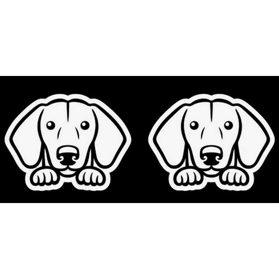 RILYN- Two Pack Dachshund 5" White Vinyl Decals Car Truck Windows ...