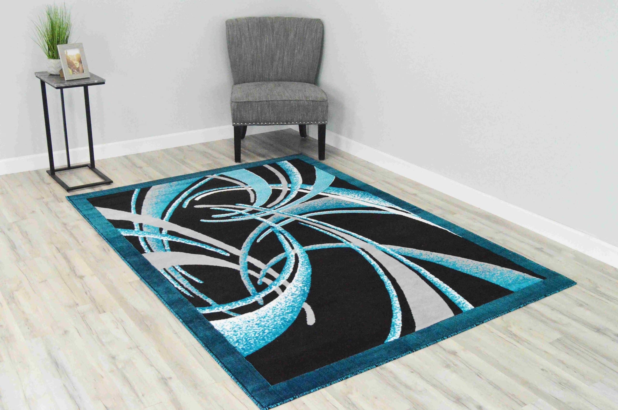 Planet Rugs Rima Rug - Soft Touch, Durable, Versatile, Shiny Turquoise ...