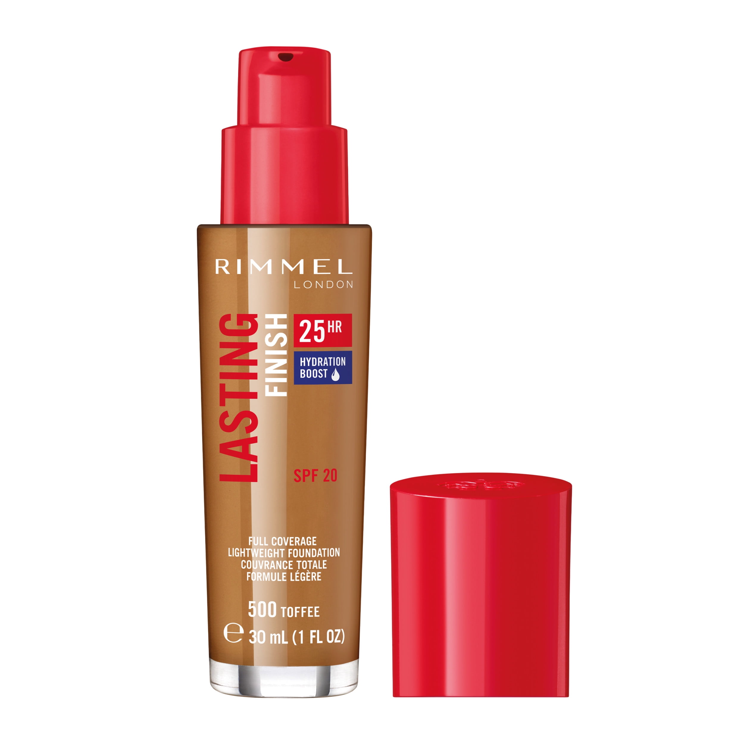 RIMMEL Lasting Finish 25Hr Liquid Foundation +SPF20, 500 Toffee, 1 fo ...