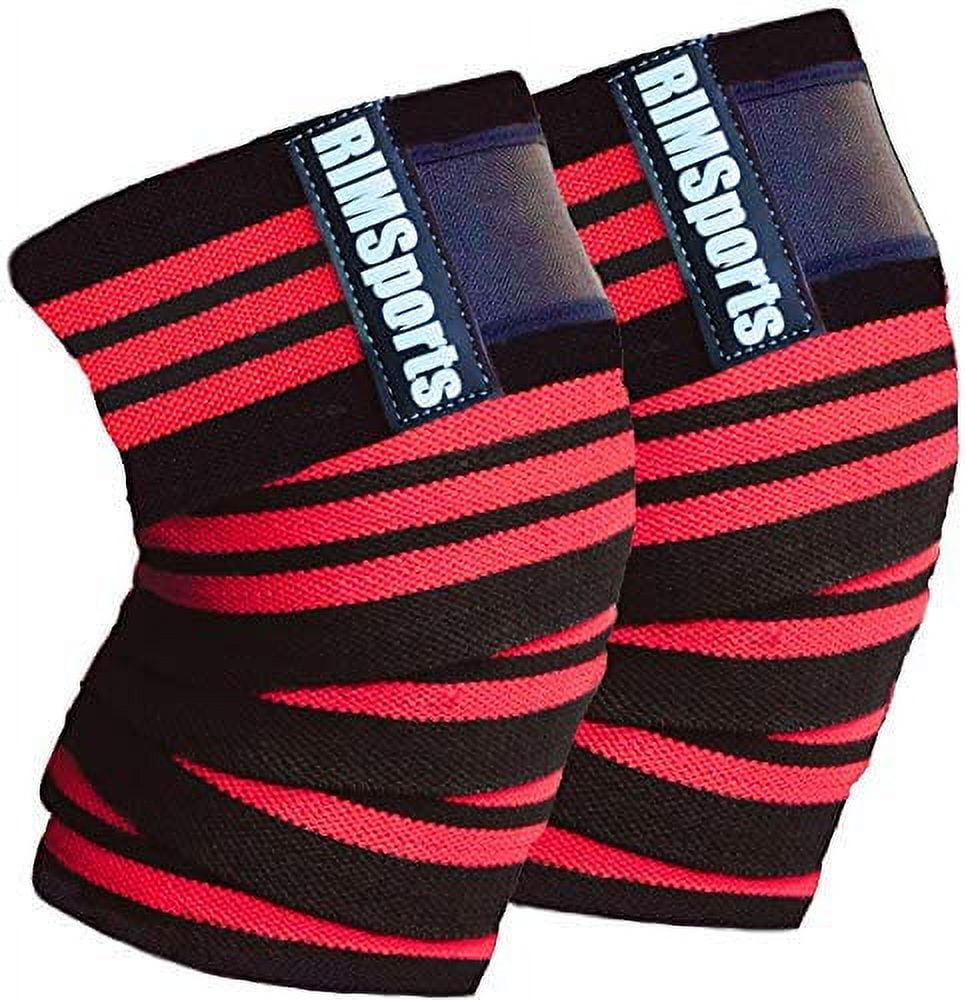 RIMSports Breathable Compression Knee Wraps for Weightlifting ...