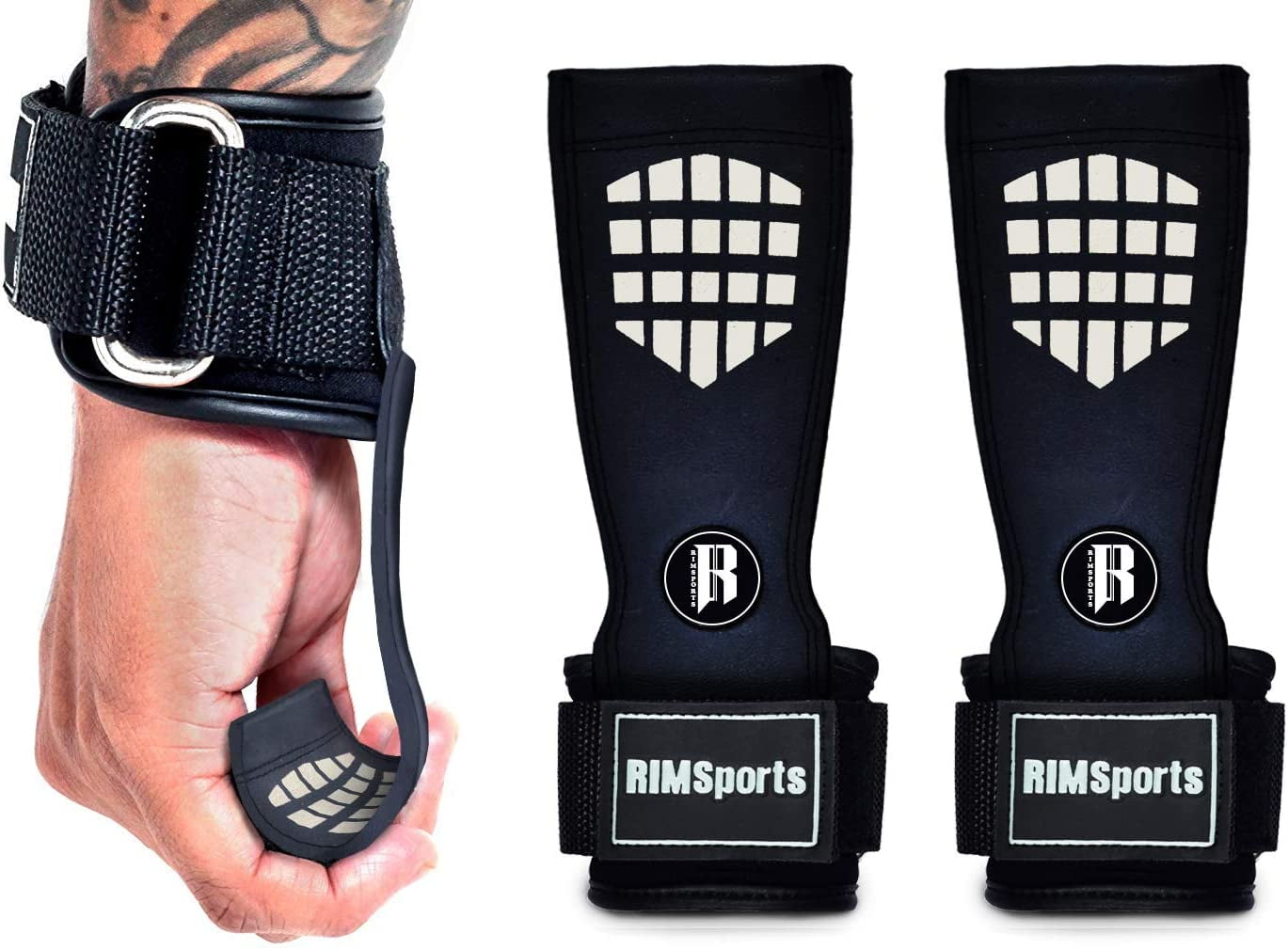 RIMSports Neoprene Lifting Grips for Weight Lifting Deadlift Gloves ...