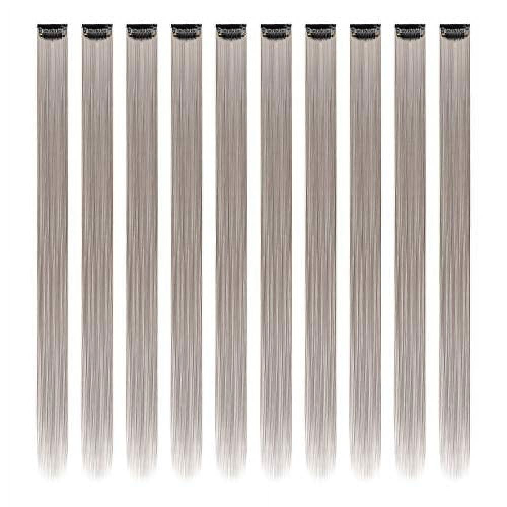 RINBOOOL Grey Hair Extensions Clip in, 22 Inch 10 Pieces, for Women ...