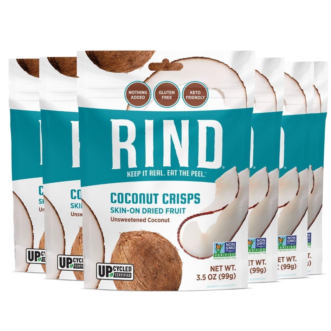 RIND Snacks | All MZF22 Natural Coconut Crisps | Unsweetened | Dried ...