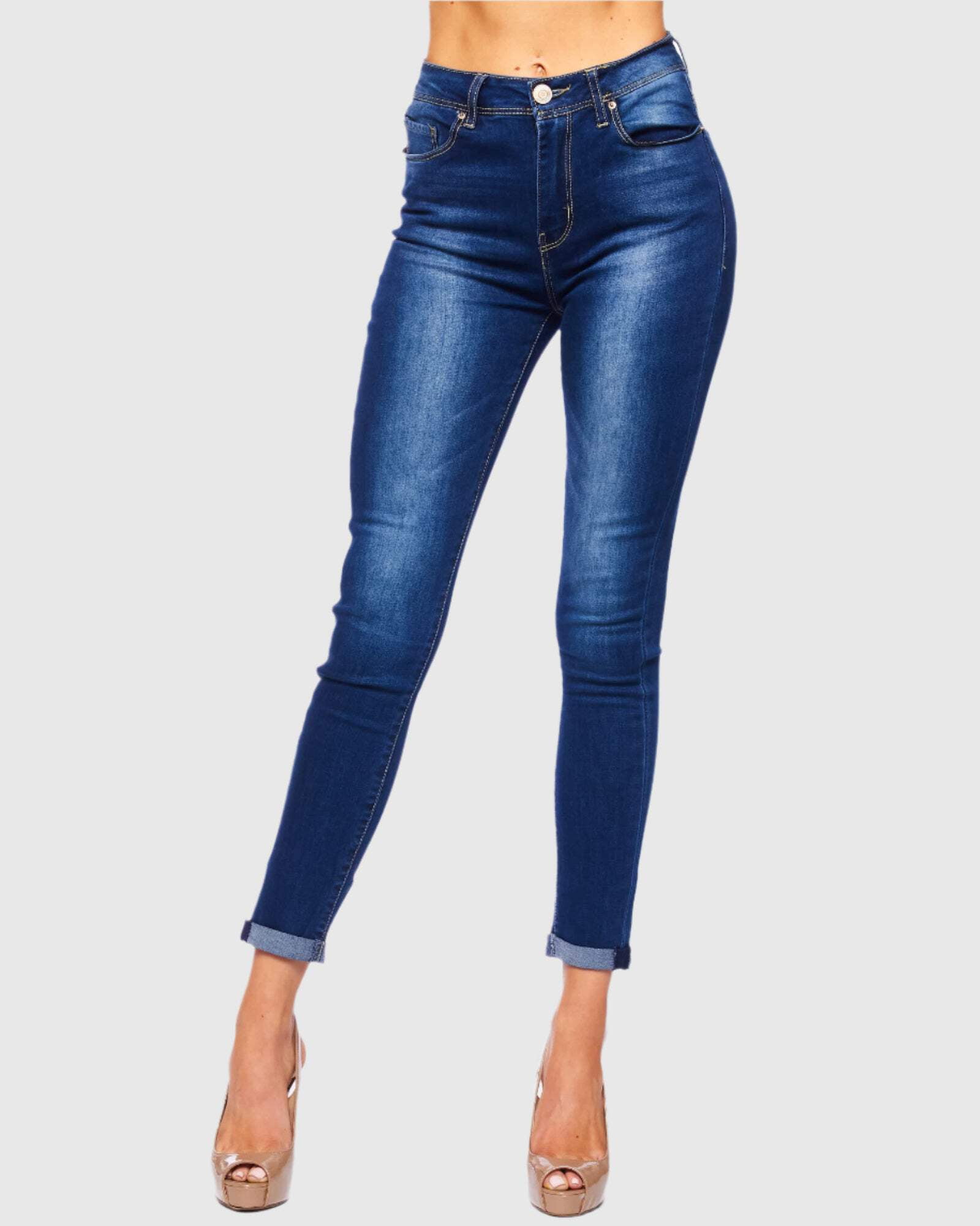 RING OF FIRE Brand Blue Jam Women's High Rise Skinny Jeans - Walmart.com