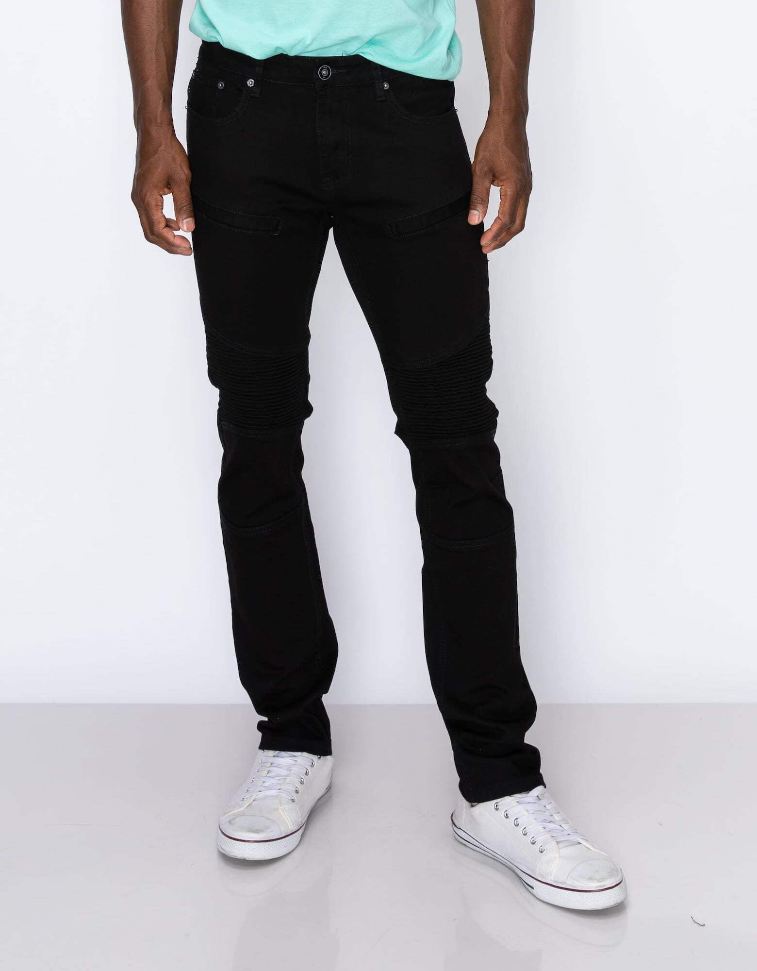 RING OF FIRE Men's Cloverfield Moto Slim Fit Denim Stretch Jeans ...