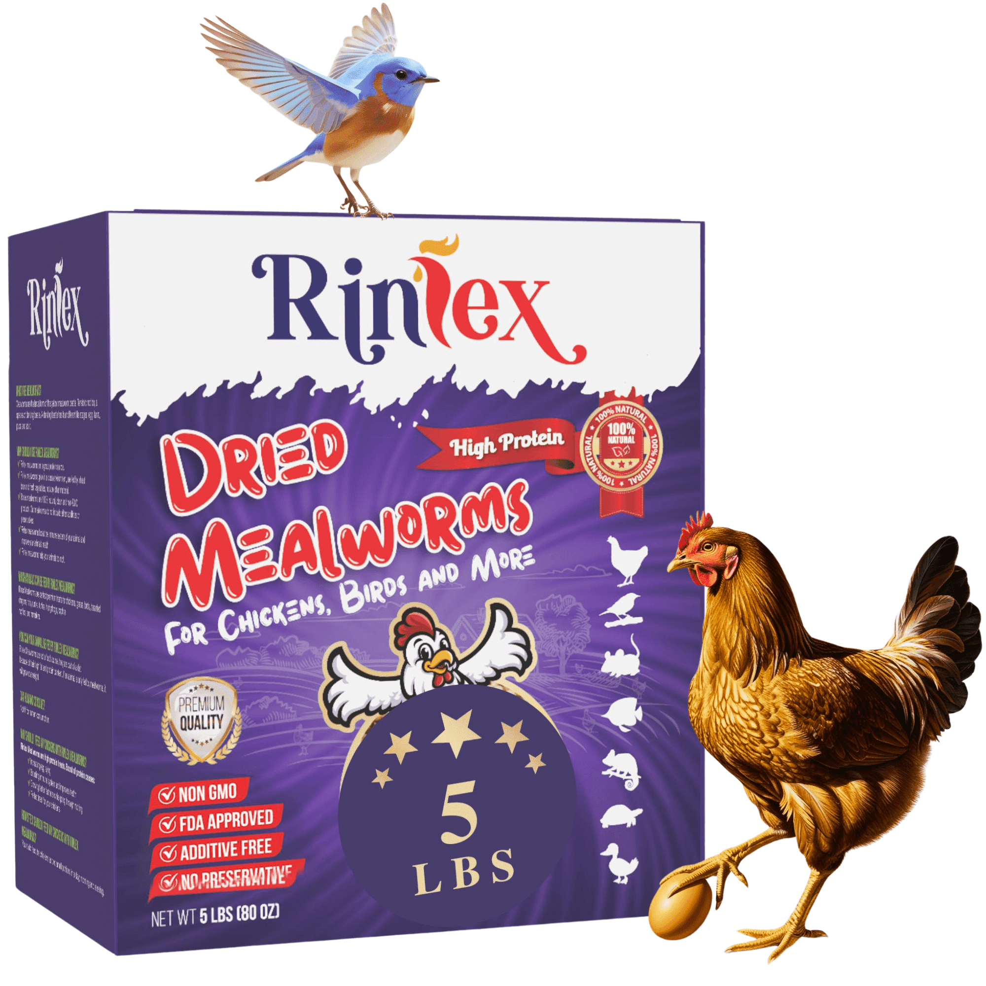RINLEX Dried Mealworms Reptile Food, Fragrant, 5 lb Bag - Walmart.com