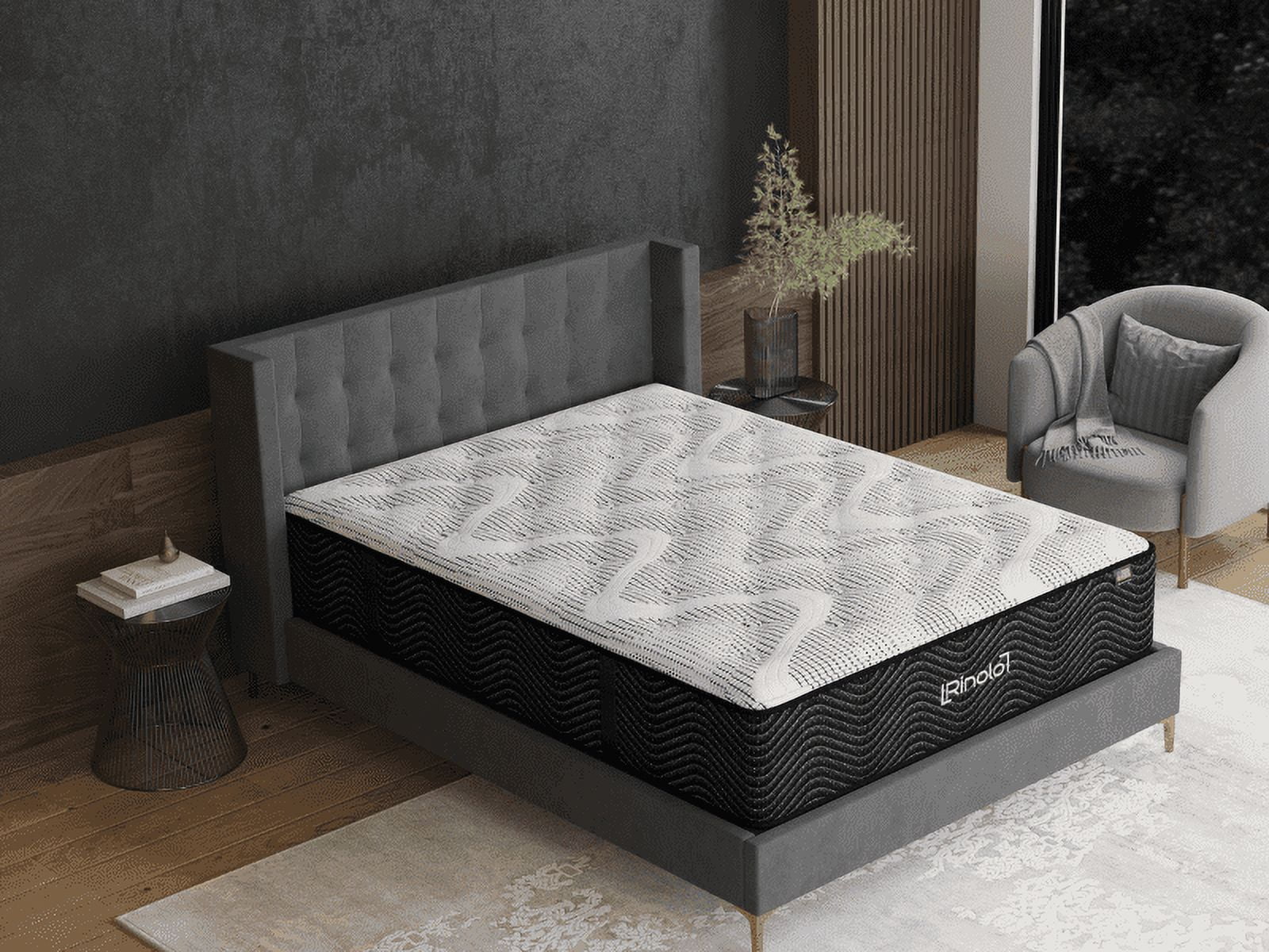 RINOLO Queen 12-Inch Euro Medium Soft Hybrid Mattress in a Box ...