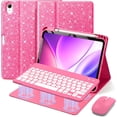 RIOFLY Pink iPad 11th 10th Gen Case with Keyboard and Mouse, 7 Color ...