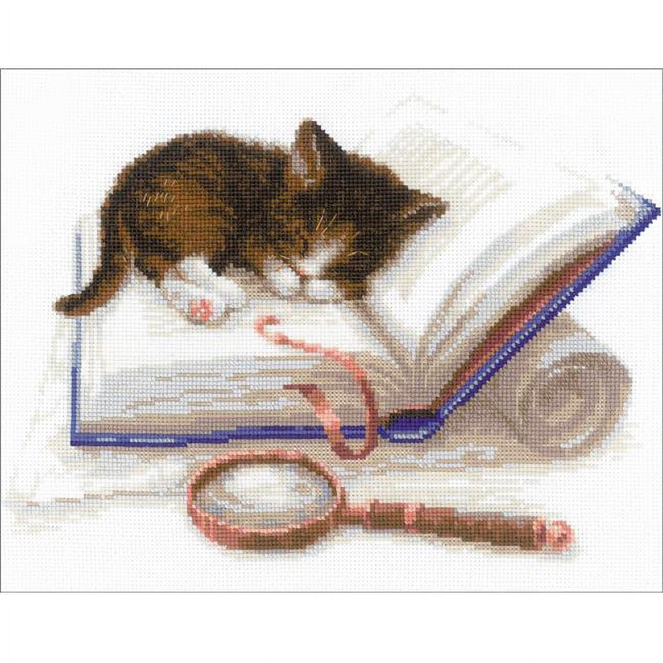 RIOLIS - Kitten on the Book - Counted Cross Stitch Kit 11.75 RIOLIS - Kitten on the Book - Counted Cross Stitch Kit 11.75