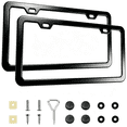 RIONIMA 2-Pack License Plate Frames, Universal Black Aluminum Licence ...
