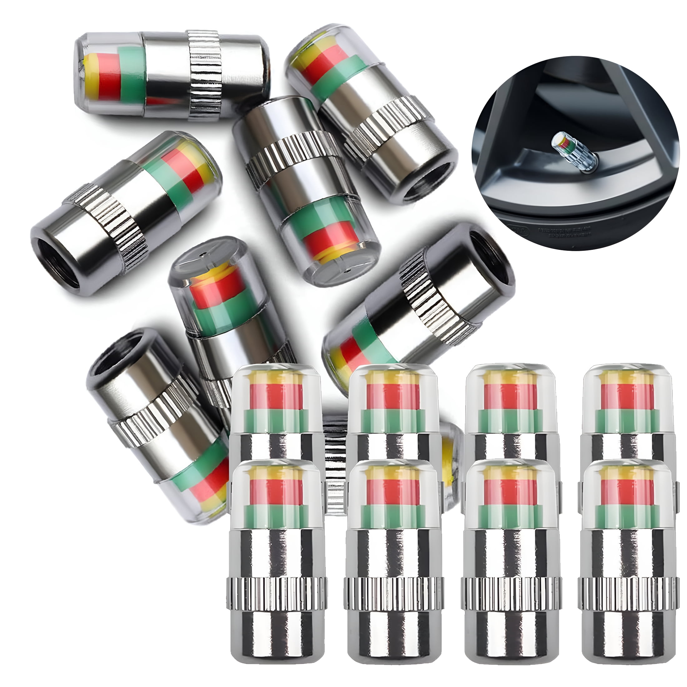 RIONIMA 2026 Upgraded Car Tire Pressure Monitor Valve Stem Caps – 3 ...