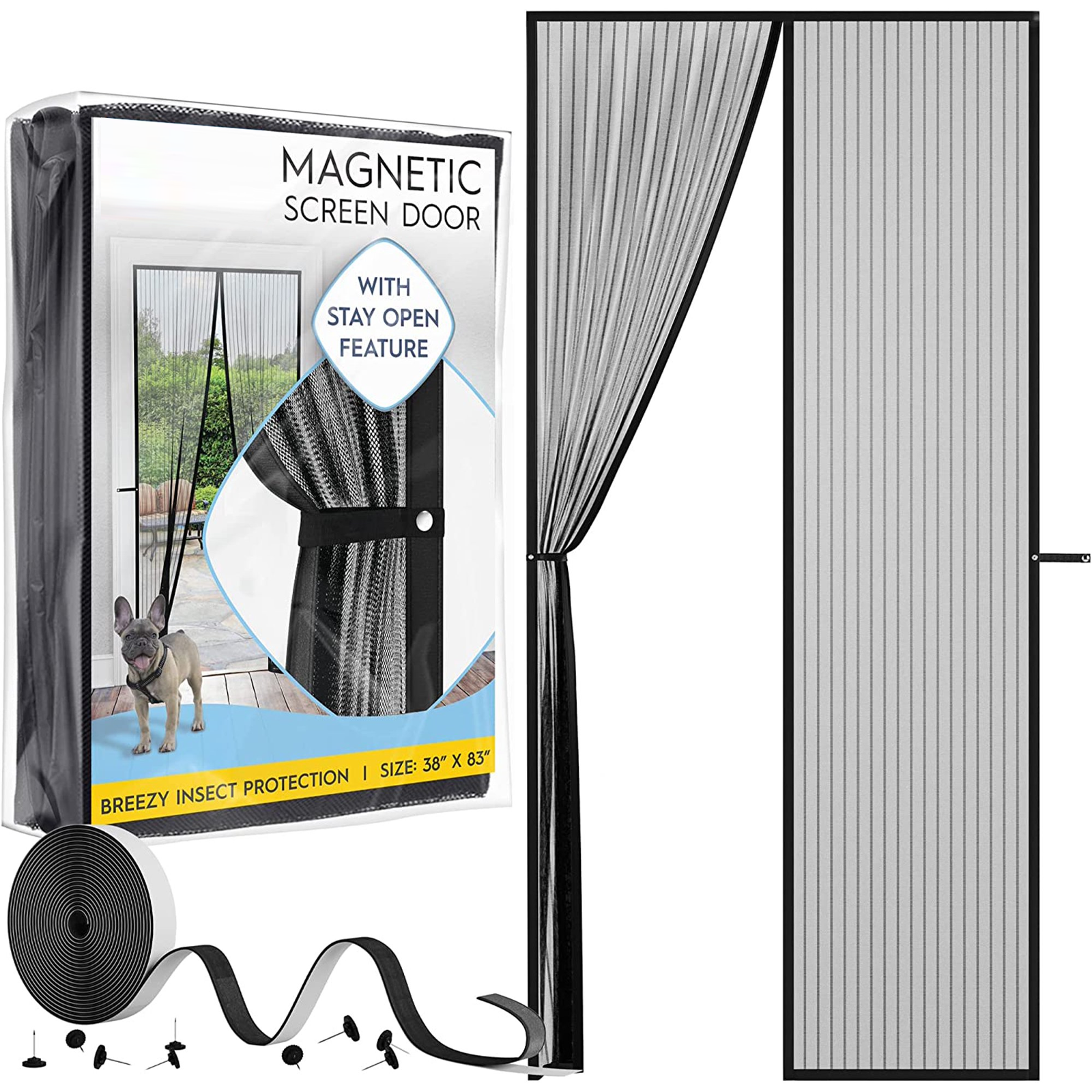 Duck Brand Hands-Free Magnetic Screen for Single Garage Door, 83 in. x 108 in. - Walmart.com