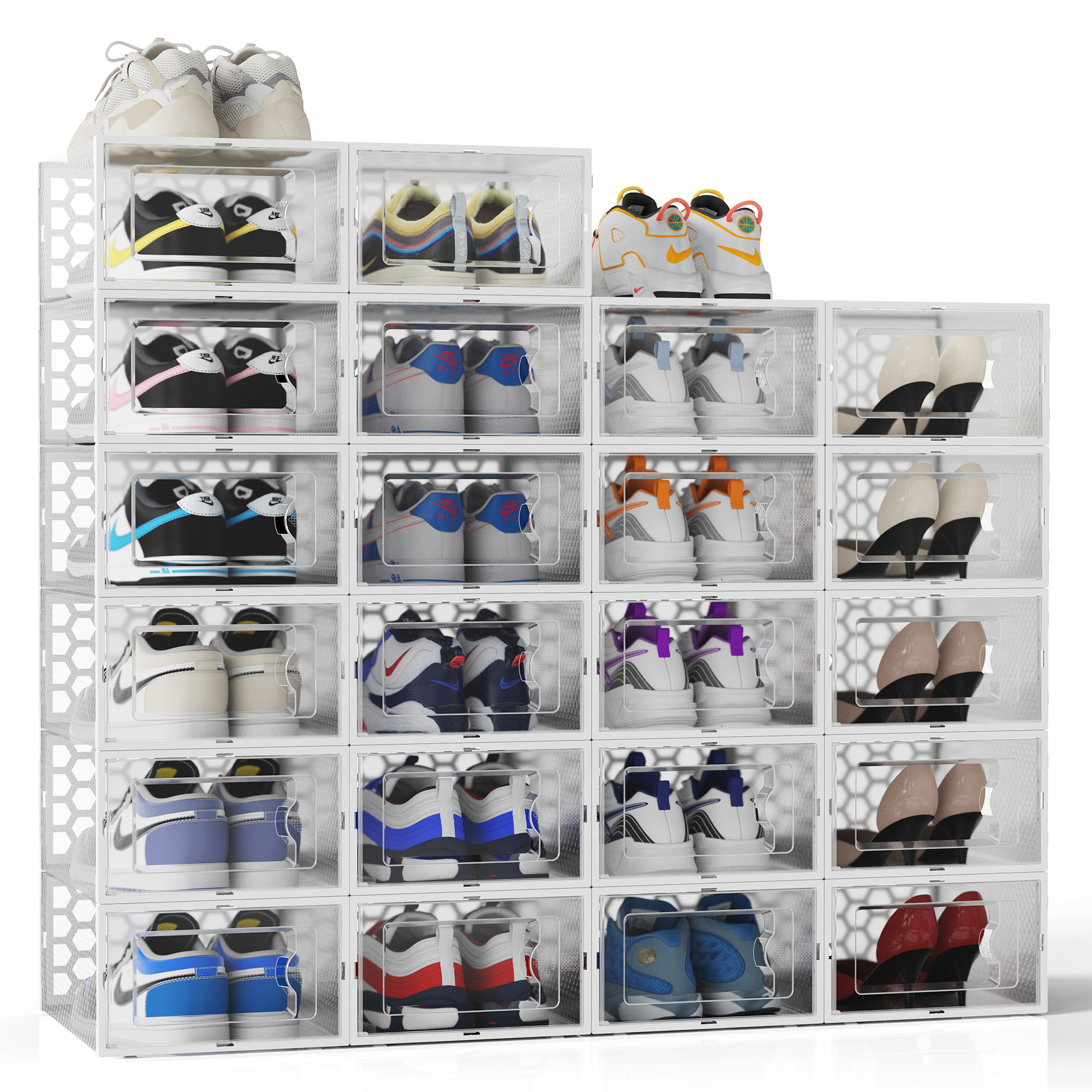 Mainstays 5 Qt. Plastic Storage Bins with Lids, Clear, Stackable Totes ...