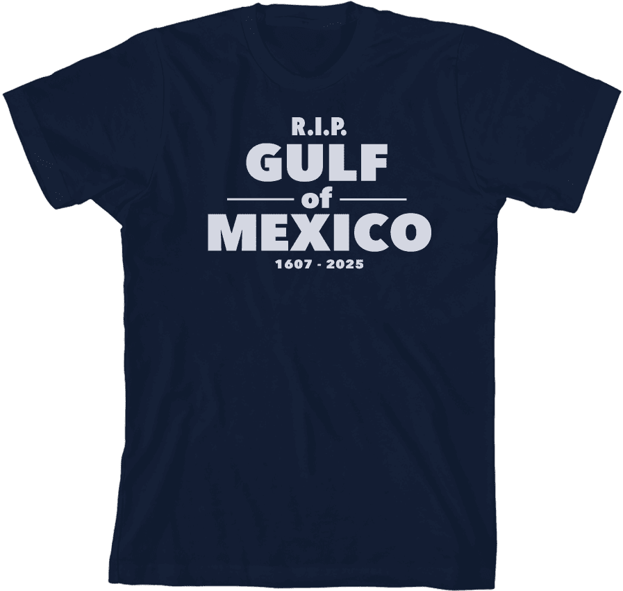 RIP Gulf of Mexico 1607-2025 Youth Navy Blue Crew Neck Short Sleeve Tee ...