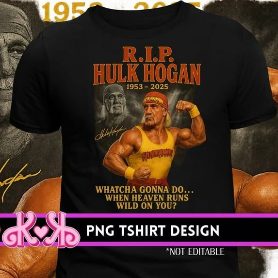 RIP Hulk Hogan Vintage T-Shirt Design, 90s Wrestling Fan Art, Memorial ...