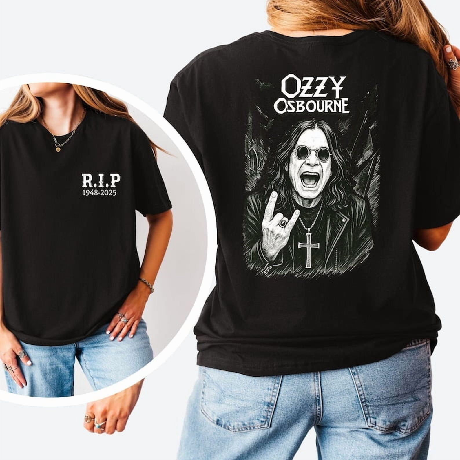 RIP Ozzy Osbourne Shirt , Rock Legend Memorial Gift, Vintage Metal Fan ...