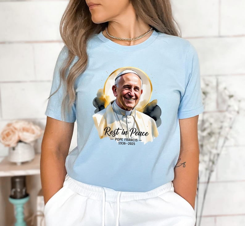 RIP Pope Francis Shirt, Pray For Pope Francis, Memorial Tribute Tee ...