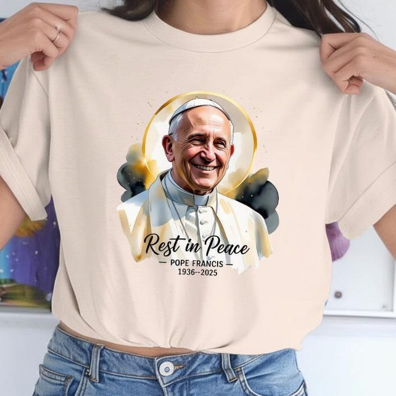 RIP Pope Francis Shirt, Pray For Pope Francis, Memorial Tribute Tee ...