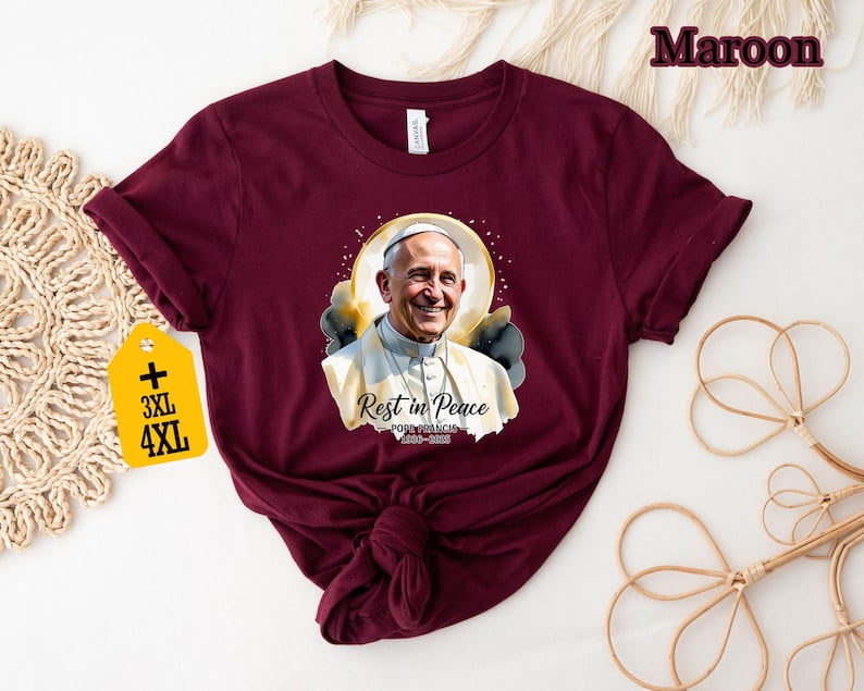 RIP Pope Francis Shirt, Pray For Pope Francis, Memorial Tribute Tee ...