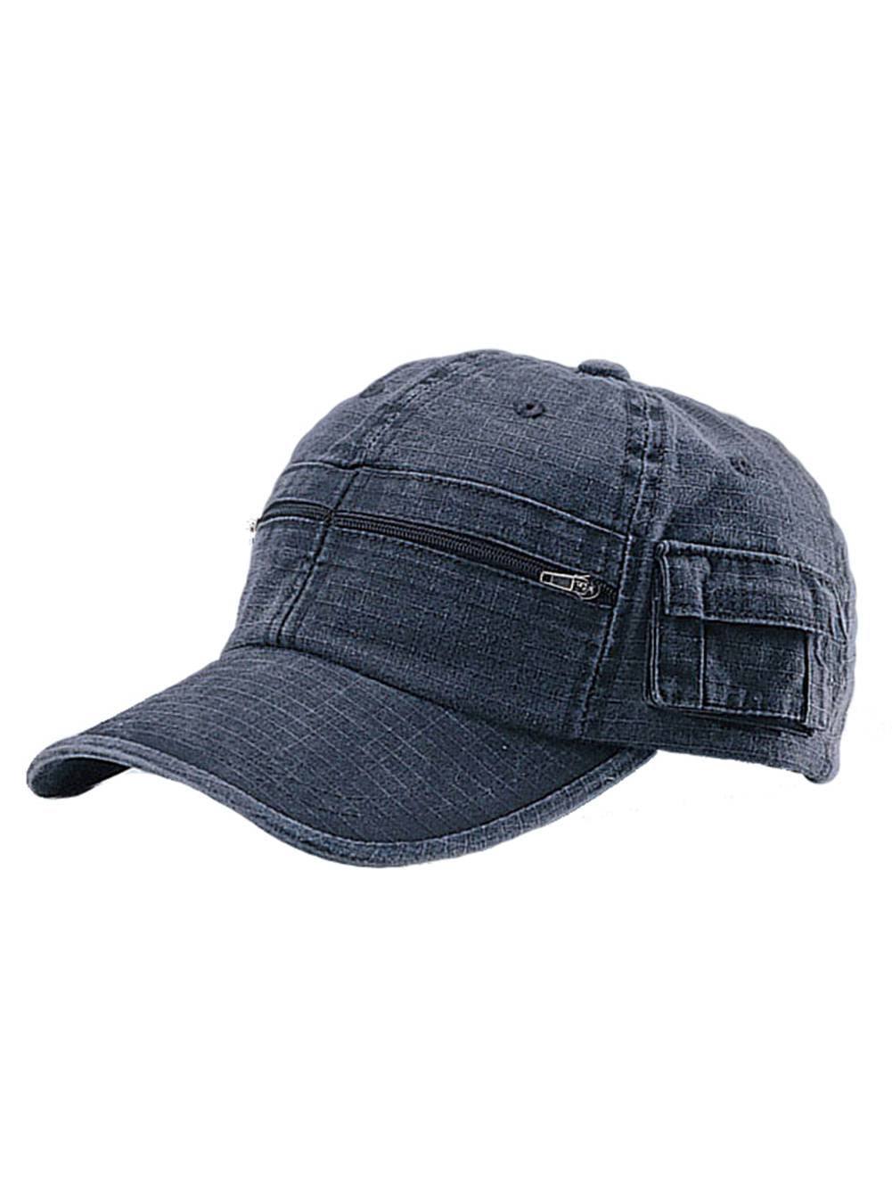 RIP-STOP FABRIC WASHED POCKET CAP - Black - Walmart.com