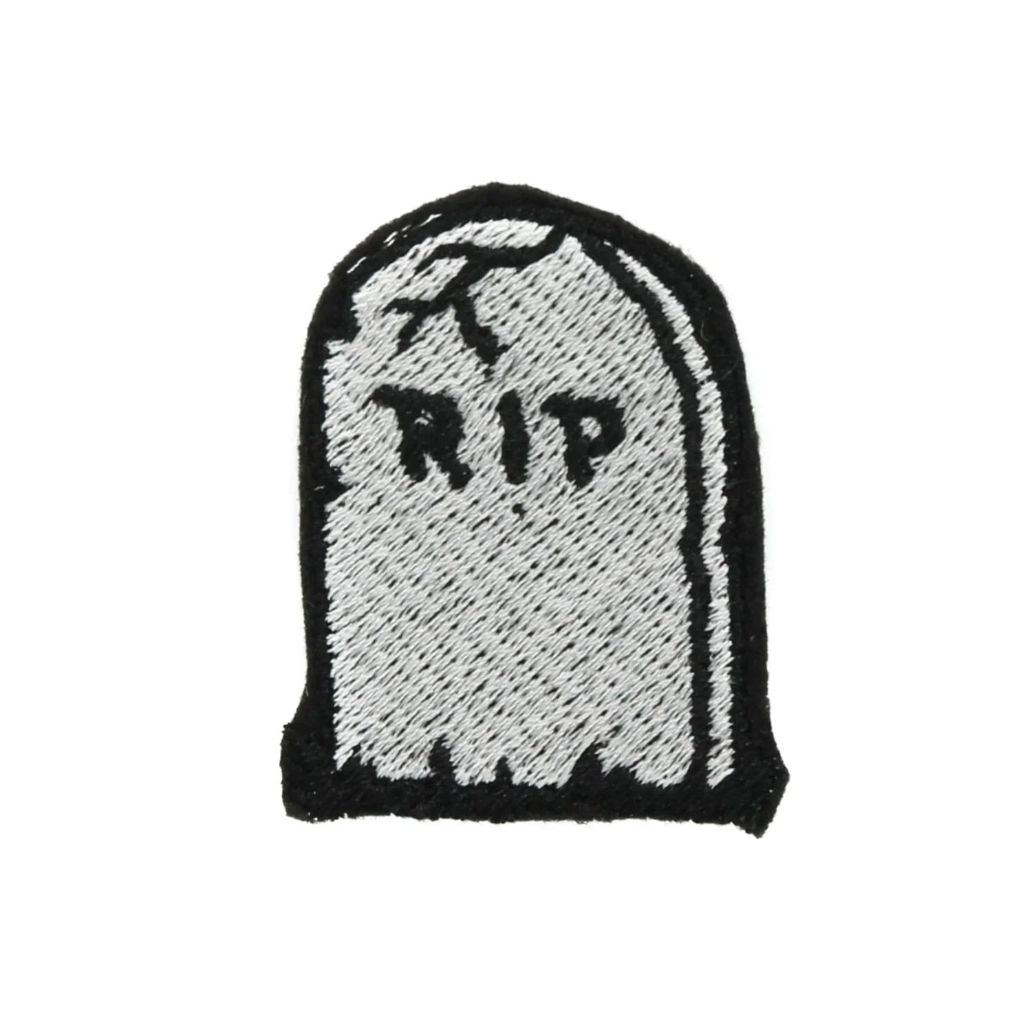 RIP Tombstone Small Black and Gray Iron On Embroidered Patch - Walmart.com