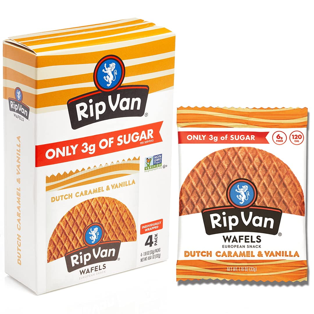 RIP VAN WAFELS Dutch Caramel HYZ01 & Vanilla Wafel Cookies, 4.64 OZ ...