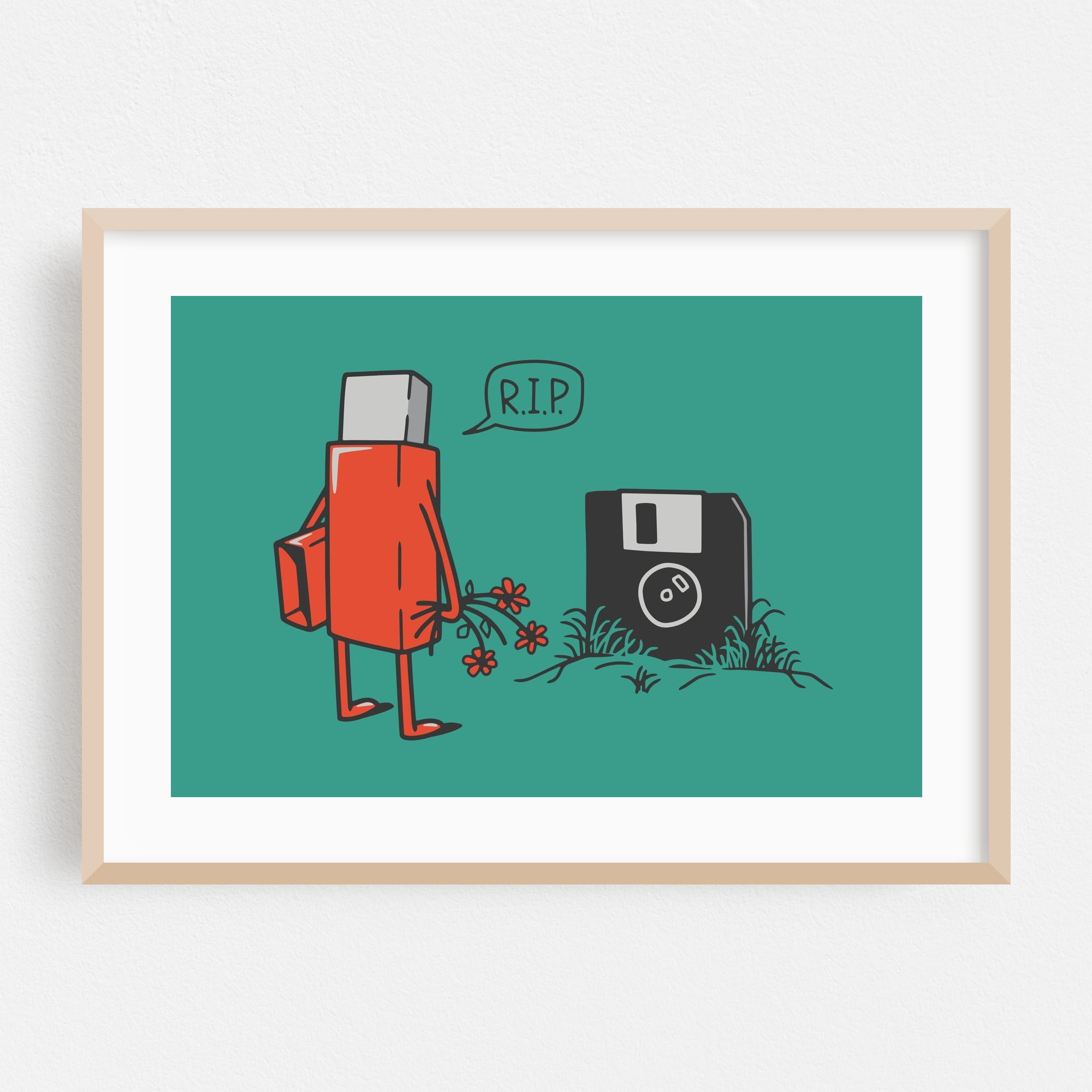 RIP floppy - Illustration Humor Retro Minimalist Modern Art Pop Art ...