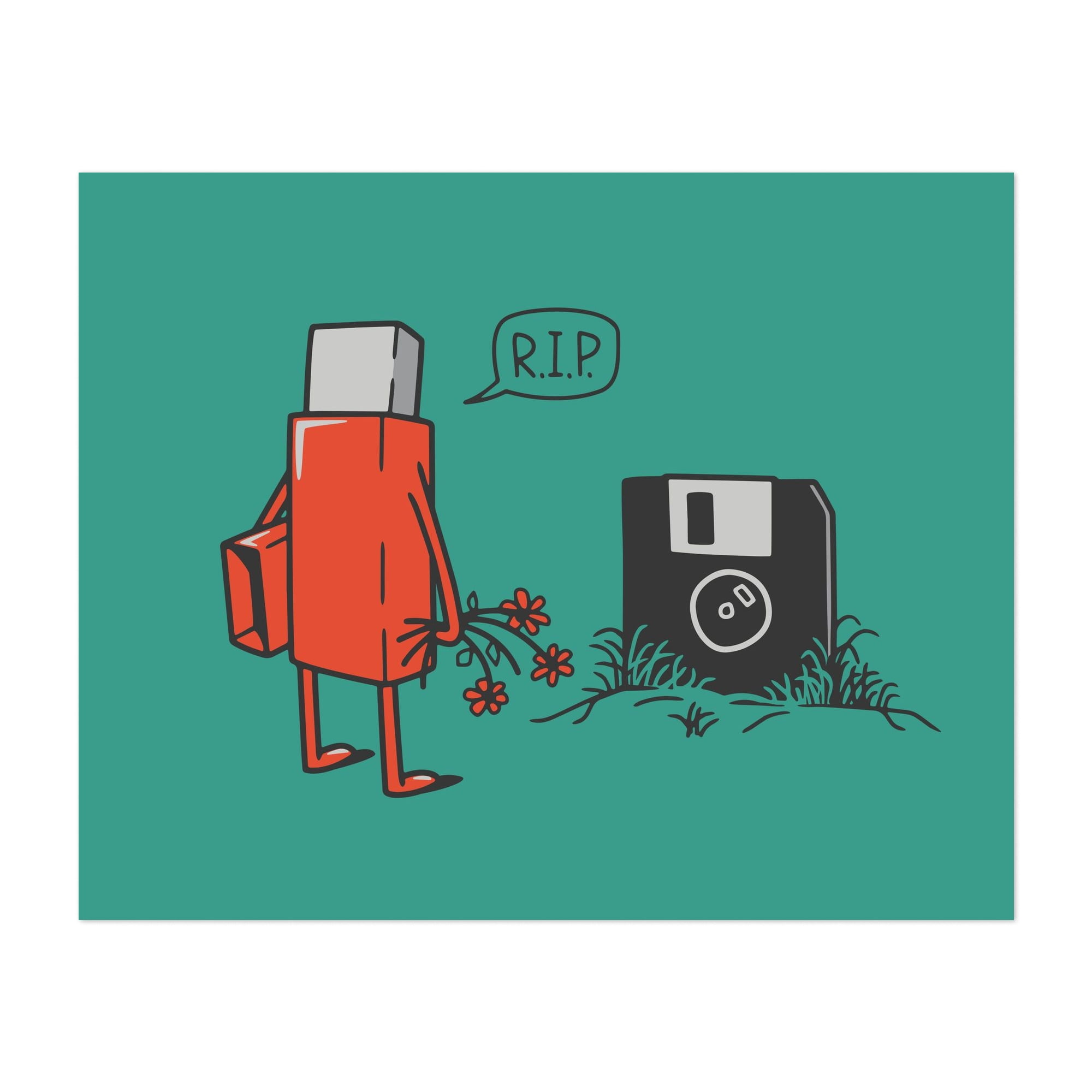 RIP floppy - Illustration Humor Retro Minimalist Modern Art Pop Art ...