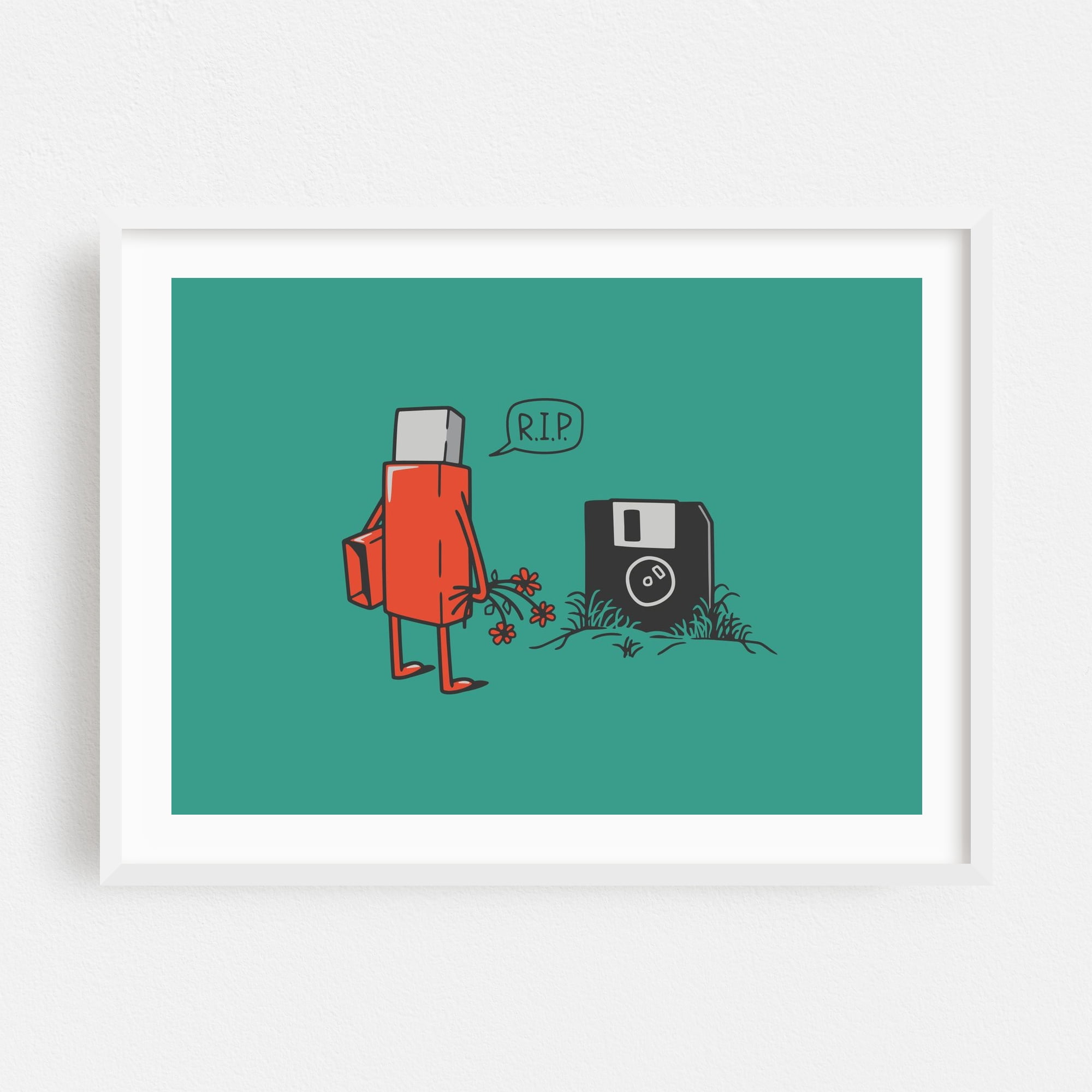 RIP floppy - Illustration Humor Retro Minimalist Modern Art Pop Art ...