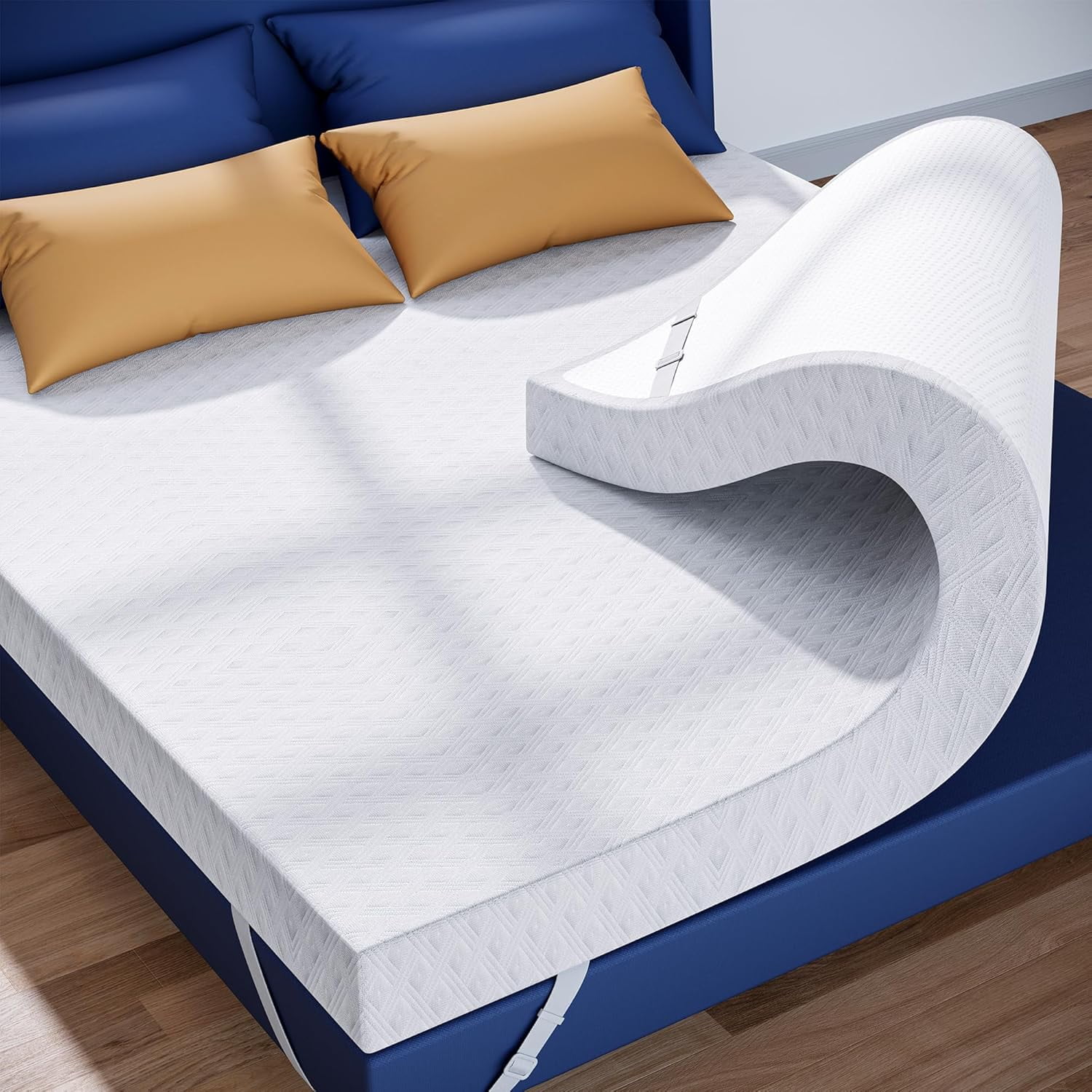 RISAR Memory Foam Mattress Topper Queen Size Bed Topper Queen 3’’ Inch ...