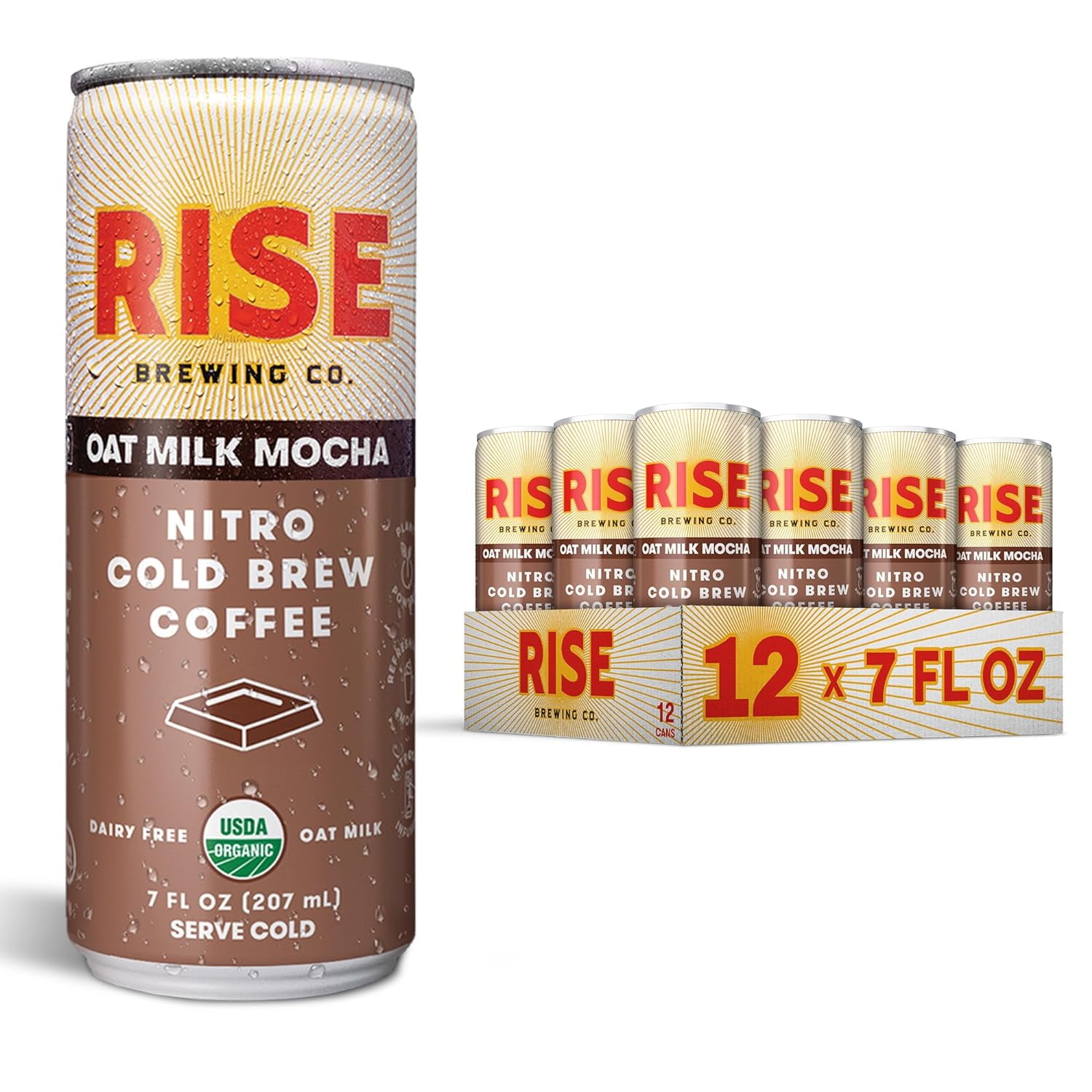 RISE Brewing Co. Oat Milk Mocha Nitro Cold Brew Coffee, No Sugar Added ...