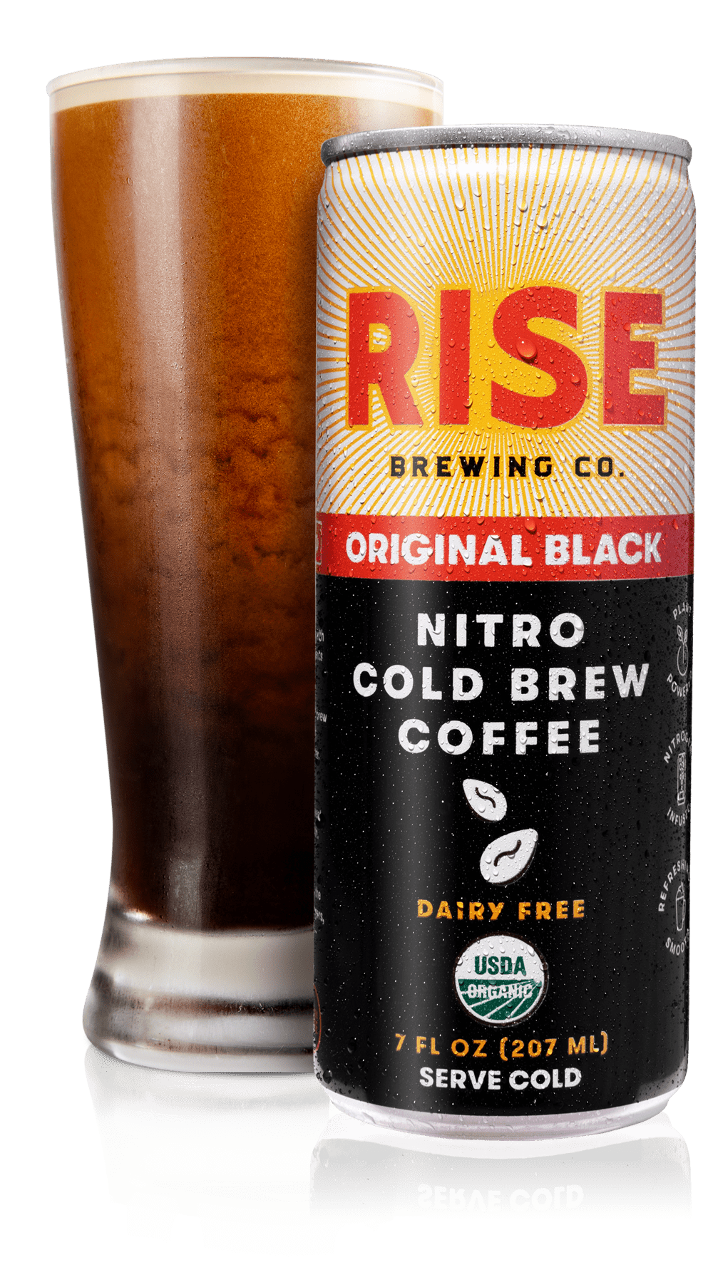 RISE Brewing Co. Original Black Nitro Cold Brew Coffee, 7 fl oz Can ...