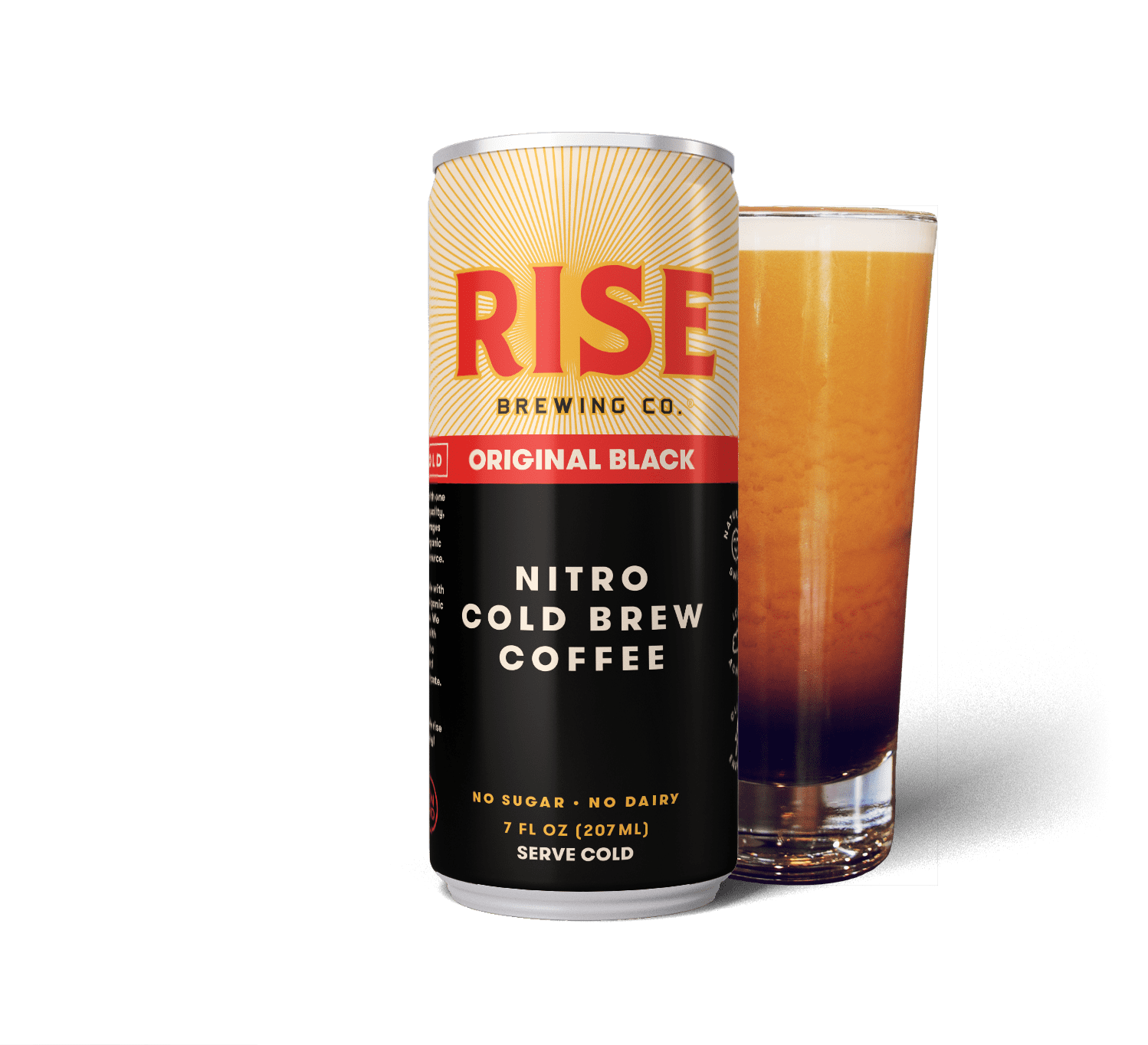 RISE Brewing Co. Original Black Nitro Cold Brew Coffee, 7 fl oz Can ...