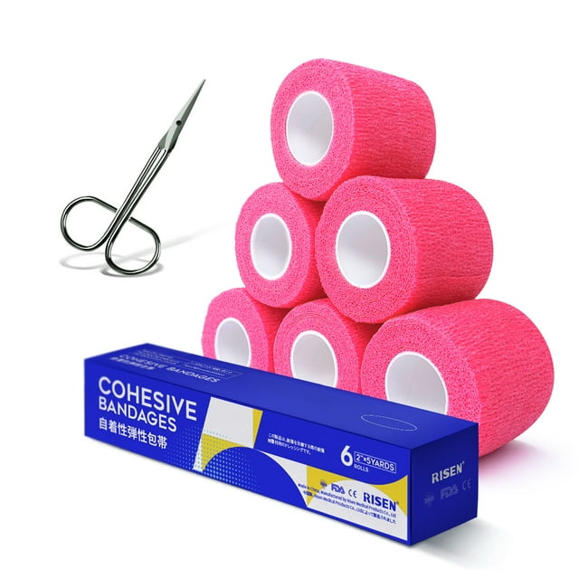 RISEN Cohesive Bandage,Self Adherent Wrap Medical Tape, Adhesive ...
