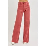 RISEN Full Size High Rise Tummy Control Wide Leg Jeans - Walmart.com