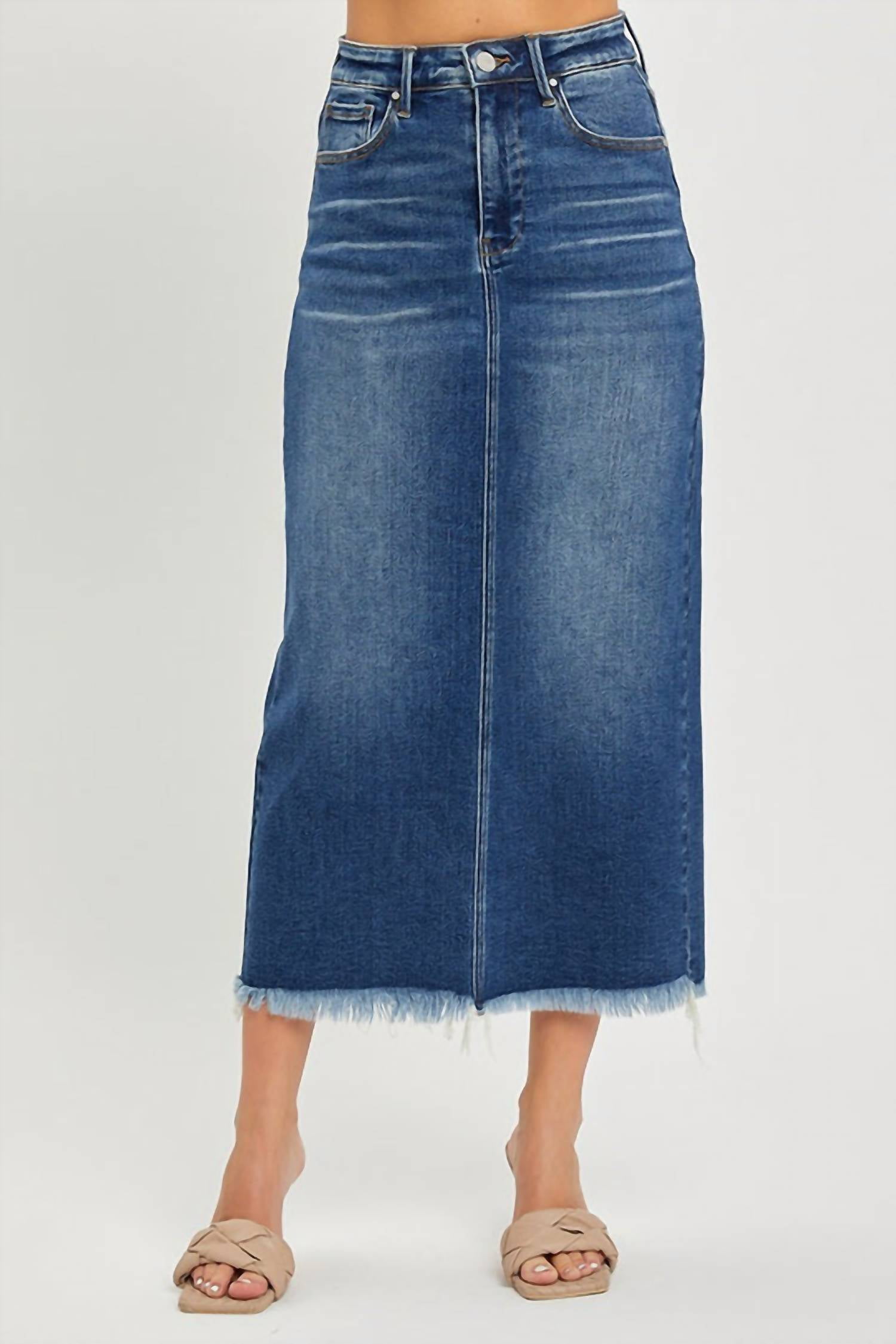Risen High Rise Frayed Long Pencil Skirt - Walmart.com
