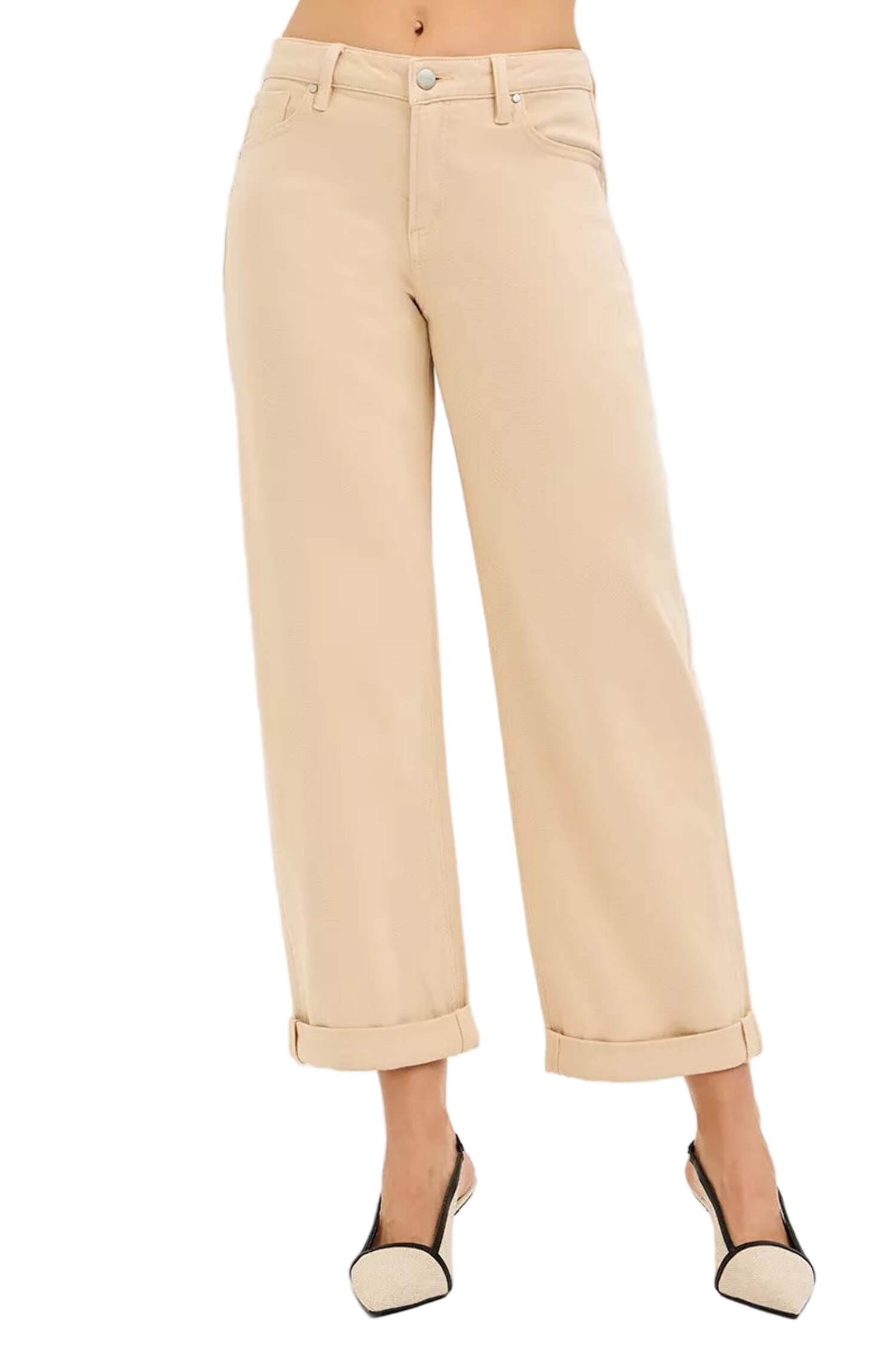 RISEN Tummy Control Mid Rise Ankle Barrel Relaxed Baggy - Walmart.com