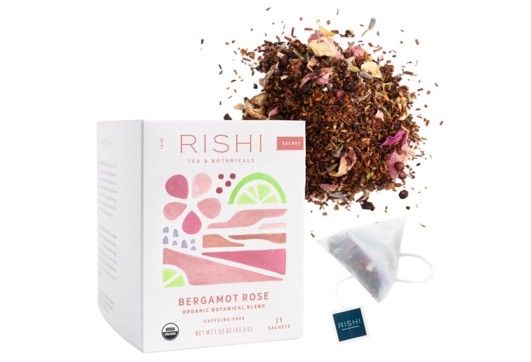 RISHI Organic Bergamot Rose Tea Sachets, 15 sachets - Pack Of 2 ...