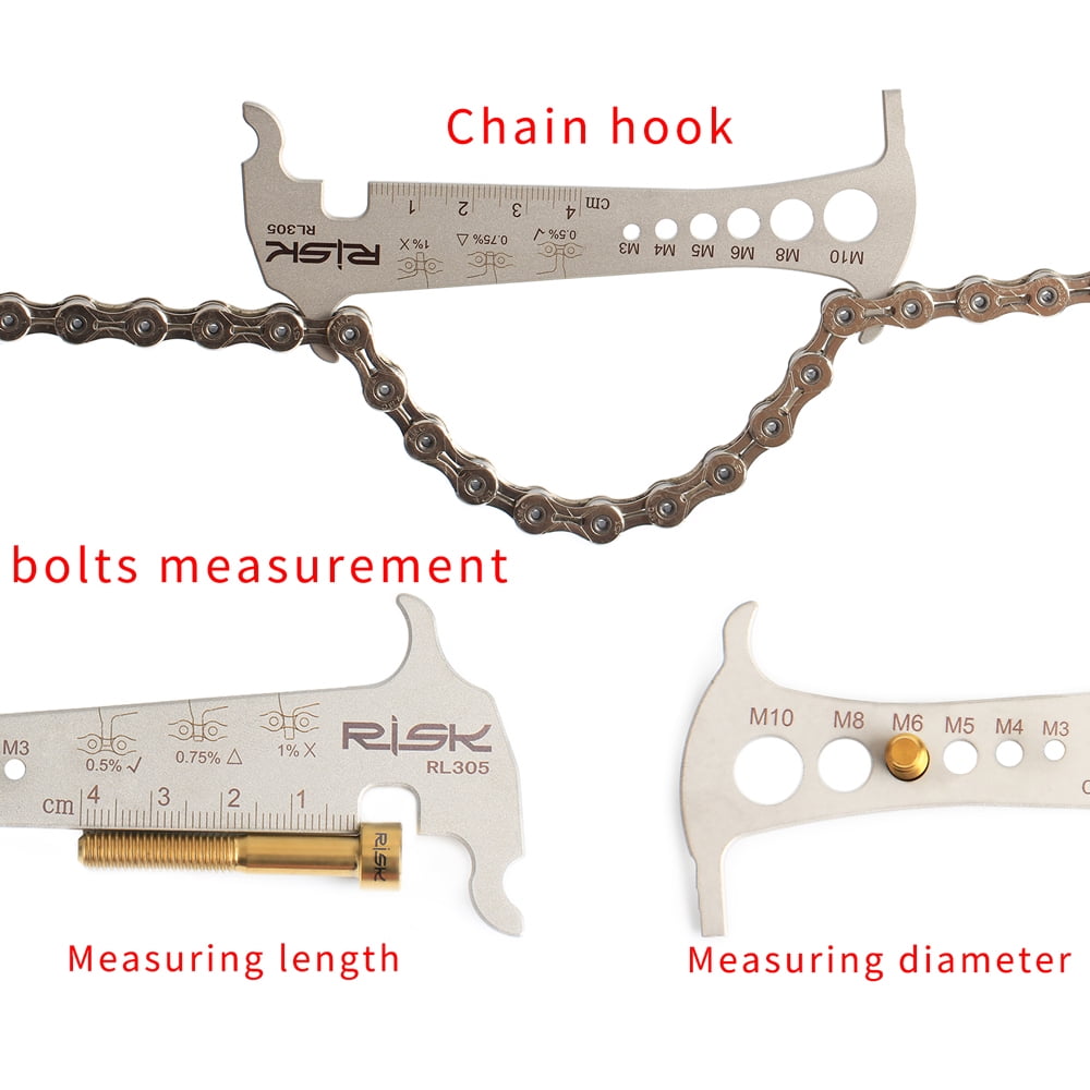 RISK Bicycle Chain Checker,Bike Bolt Measurement Chain Wear Indicator ...