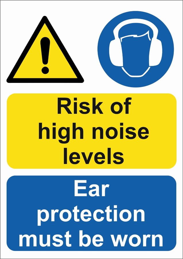 RISK OF HIGH NOISE LEVELS Metal Aluminum Sign OR FOAMEX SIGN SITE ...