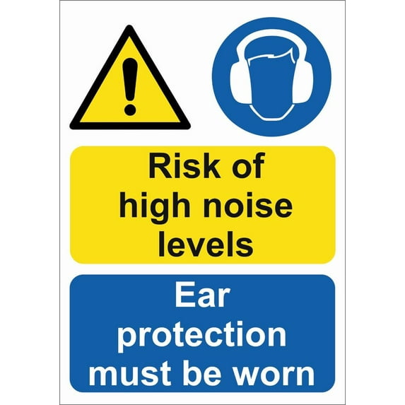 RISK OF HIGH NOISE LEVELS Metal Sign OR FOAMEX SIGN SITE SIGNAGE Size ...