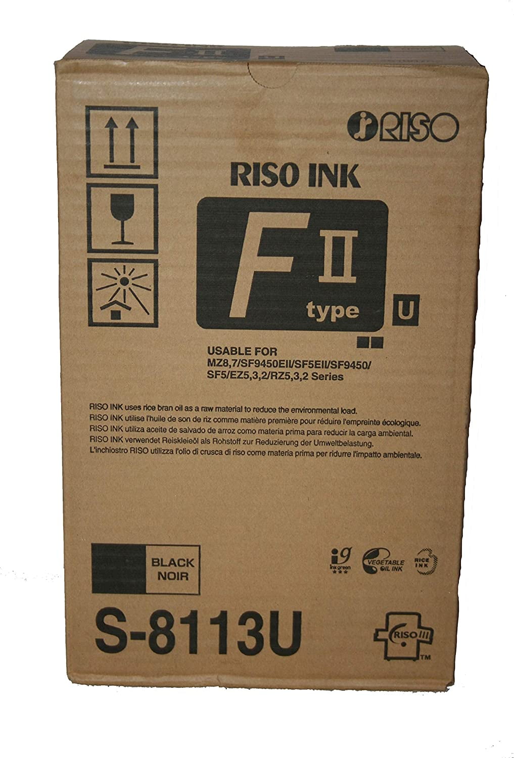 RISO S-8113 Black F II Type Duplicator Ink Box of 2 Risograph S8113U - Walmart.com
