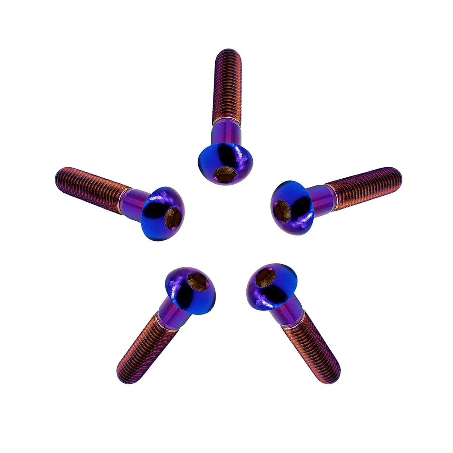 RISON Titanium Screws M8X40mm Partially Thread Screw Button Head Hex ...