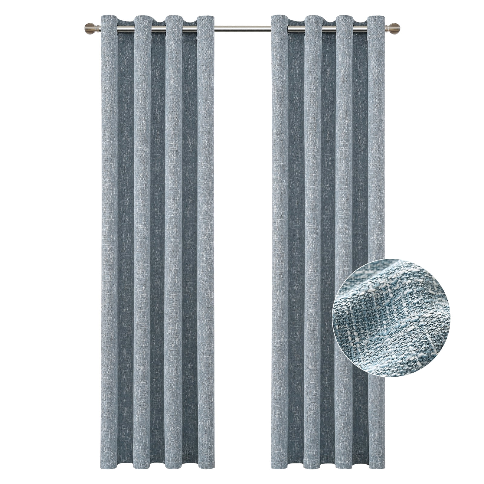 RISSIEN Burlap Linen Farmhouse Curtains 84 inch Length 2 Panels for ...