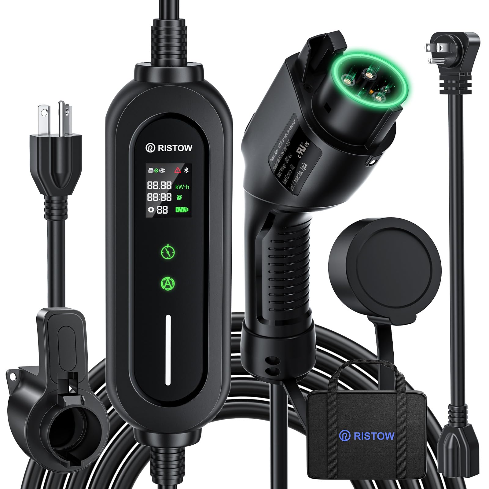 RISTOW Level 2 EV Charger, Portable EV Charger for Outdoor/Indoor ...
