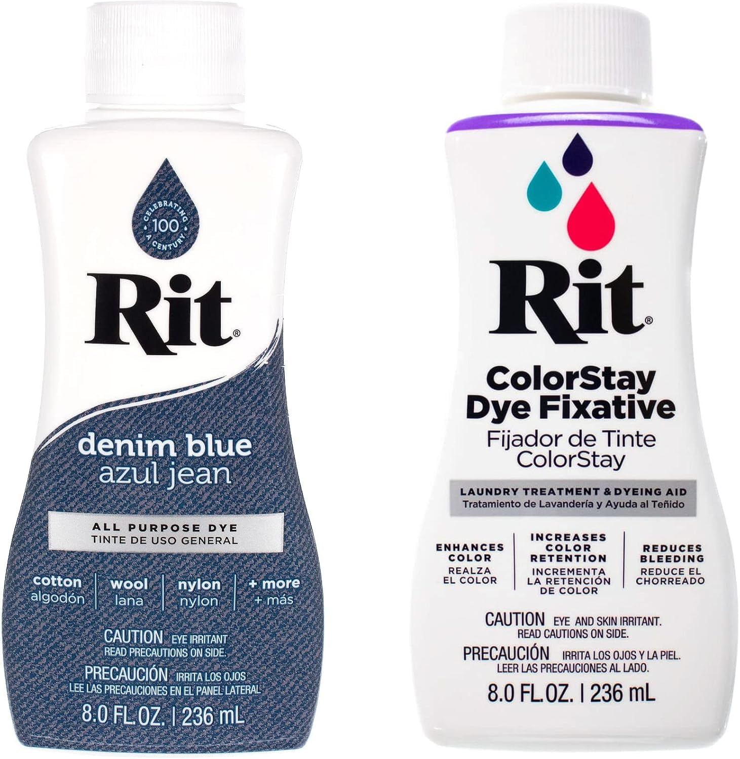 RIT Liquid Dye (Denim Blue) Wide Selection of Colors with Color ...