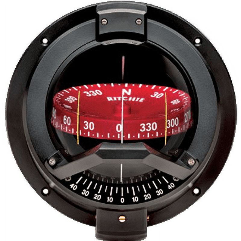 RITCHIE COMPASSES BN-202 Compass, Bulkhead, 4.5" Combi w/ Inclin ...
