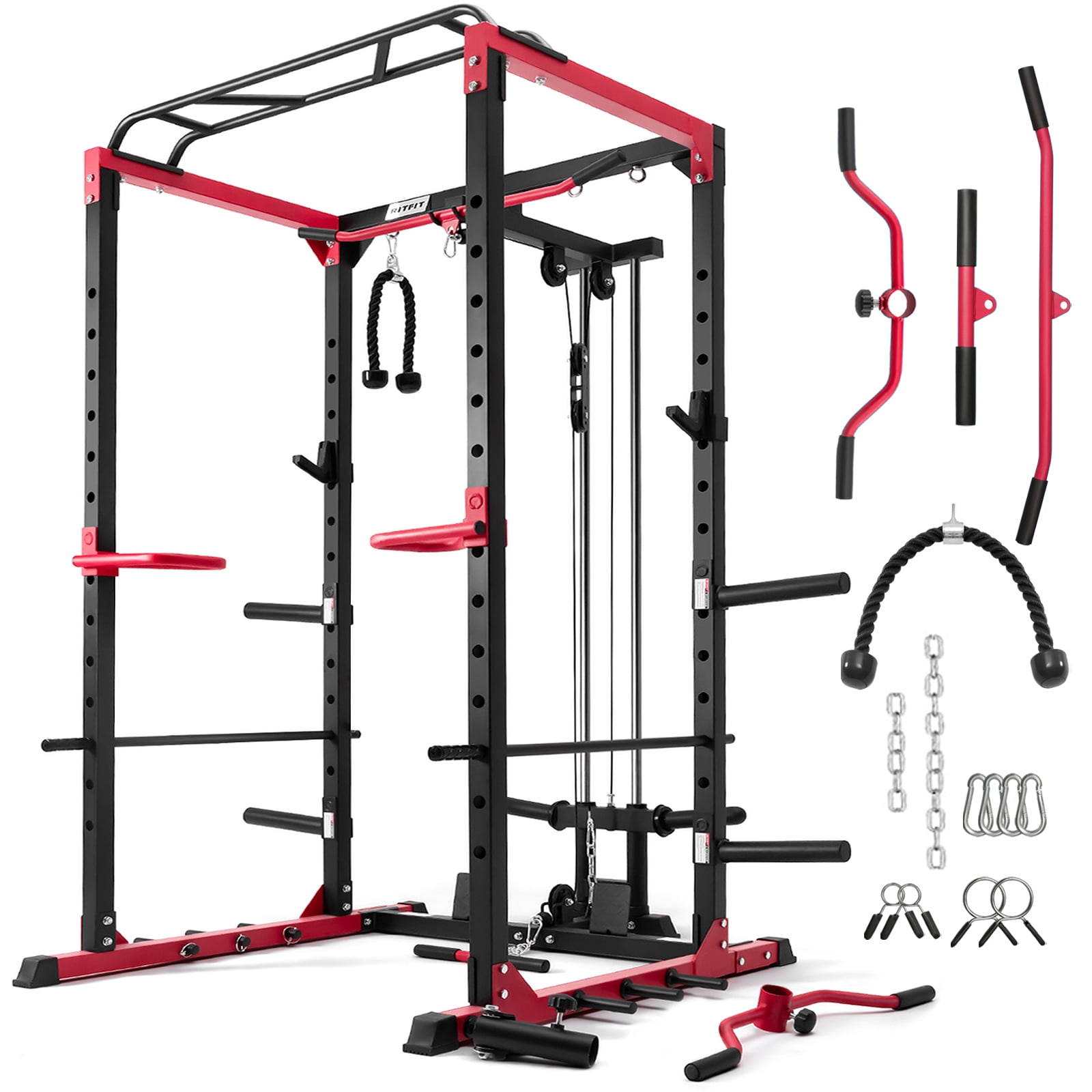 RITFIT All-In-One Squat Rack for Home Gym, PPC02C Multi-Function 1000 ...
