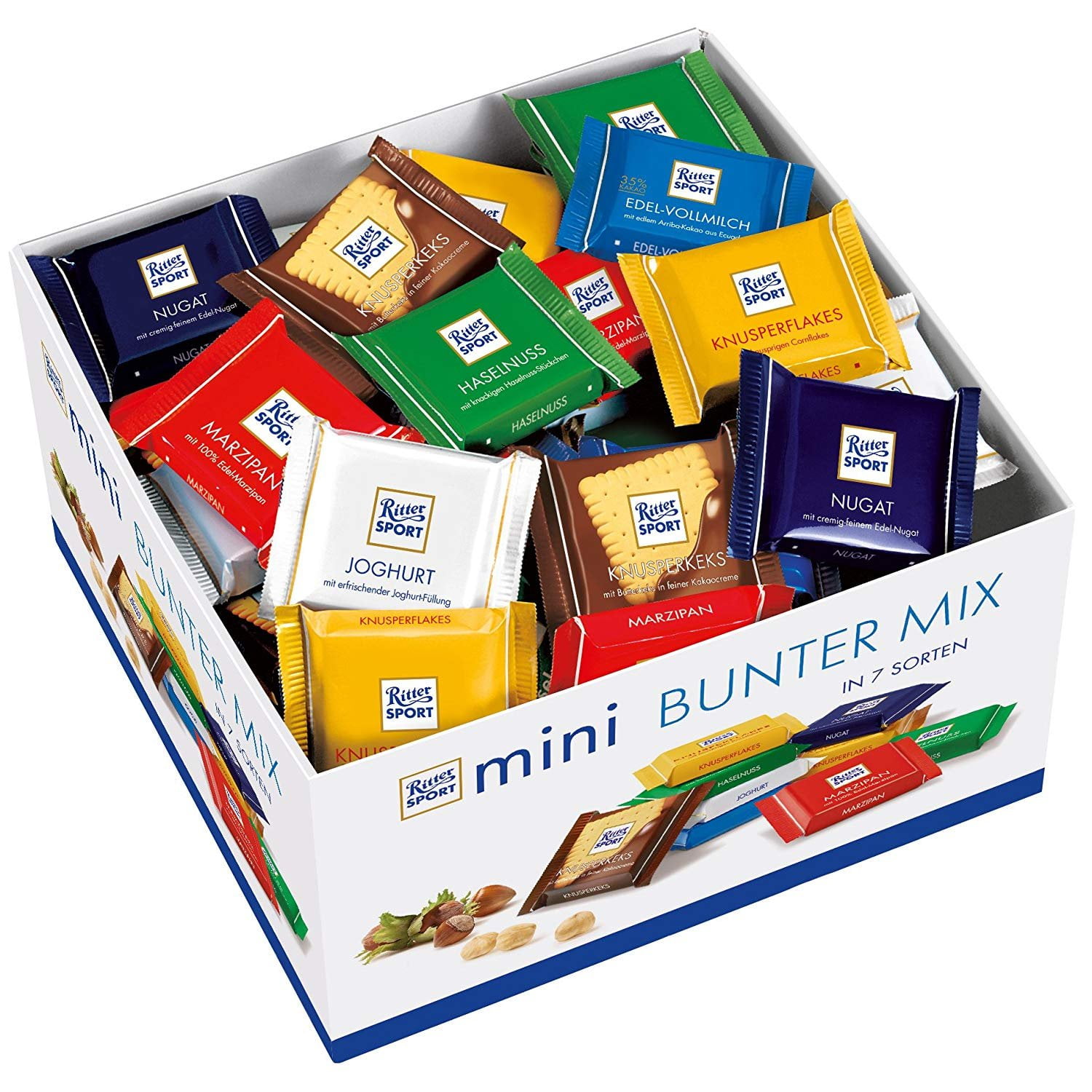 RITTER SPORT: German Dark Chocolate Mini Bars Display, Praline Candy ...
