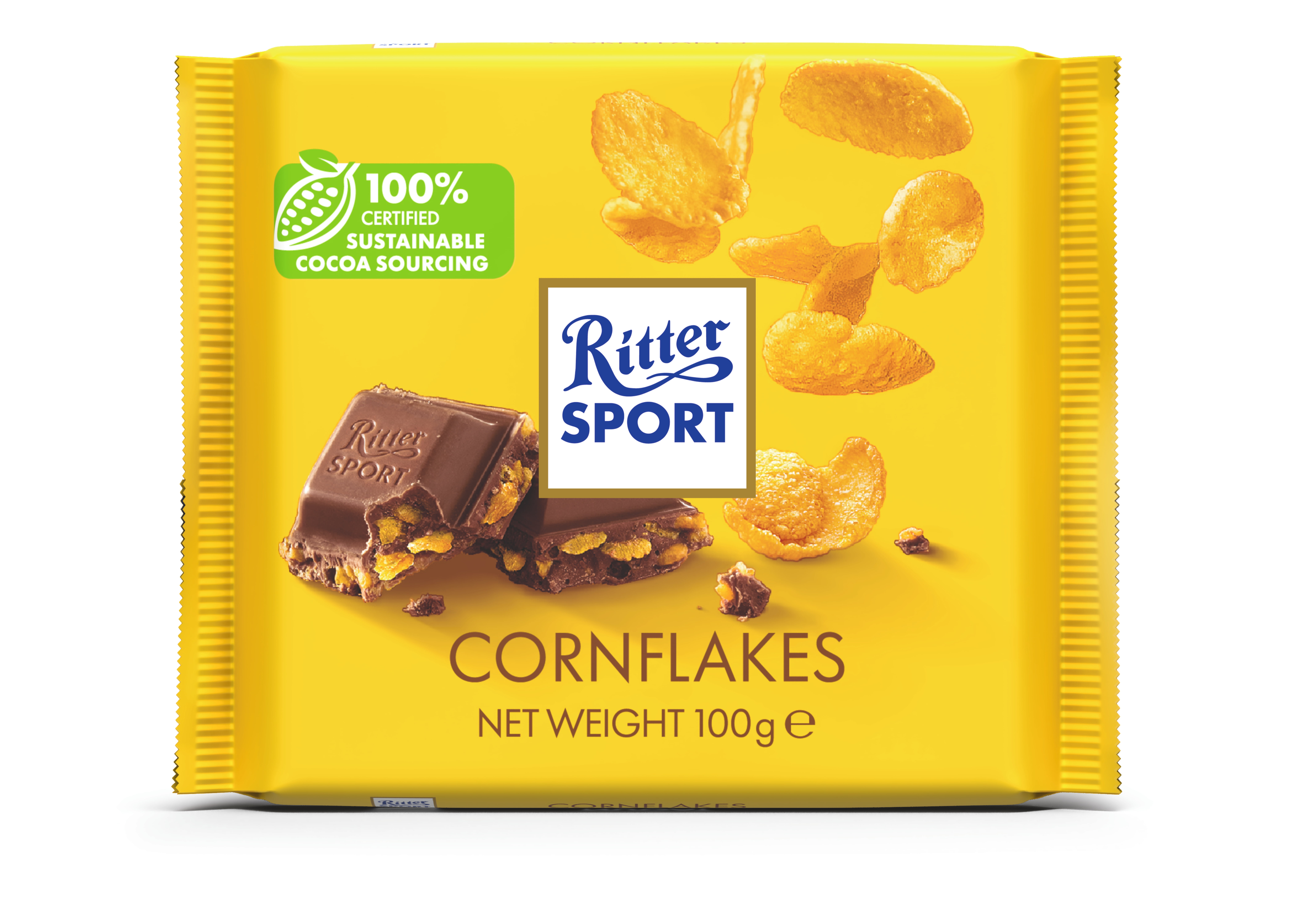 Ritter Sport Milk Chocolate Bar with Cornflakes, 3.5oz, Free of ...